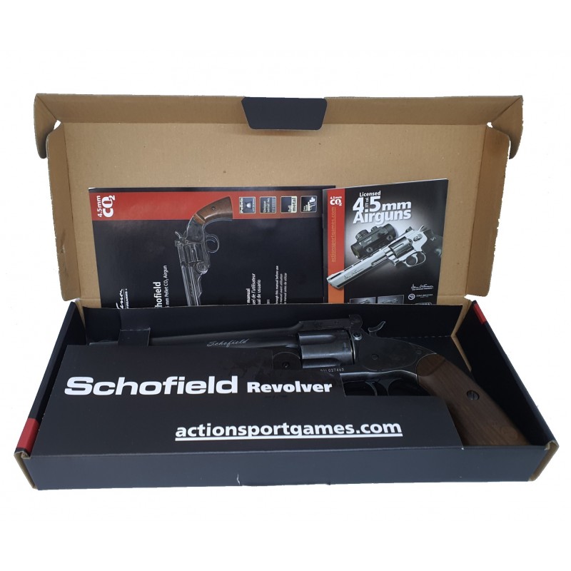 Vzduchový revolver ASG Schofield 6" Černý 4,5mm