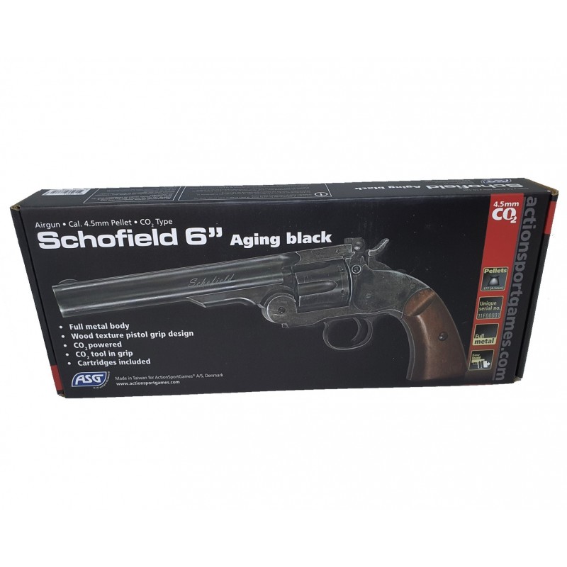 Vzduchový revolver ASG Schofield 6" Černý 4,5mm