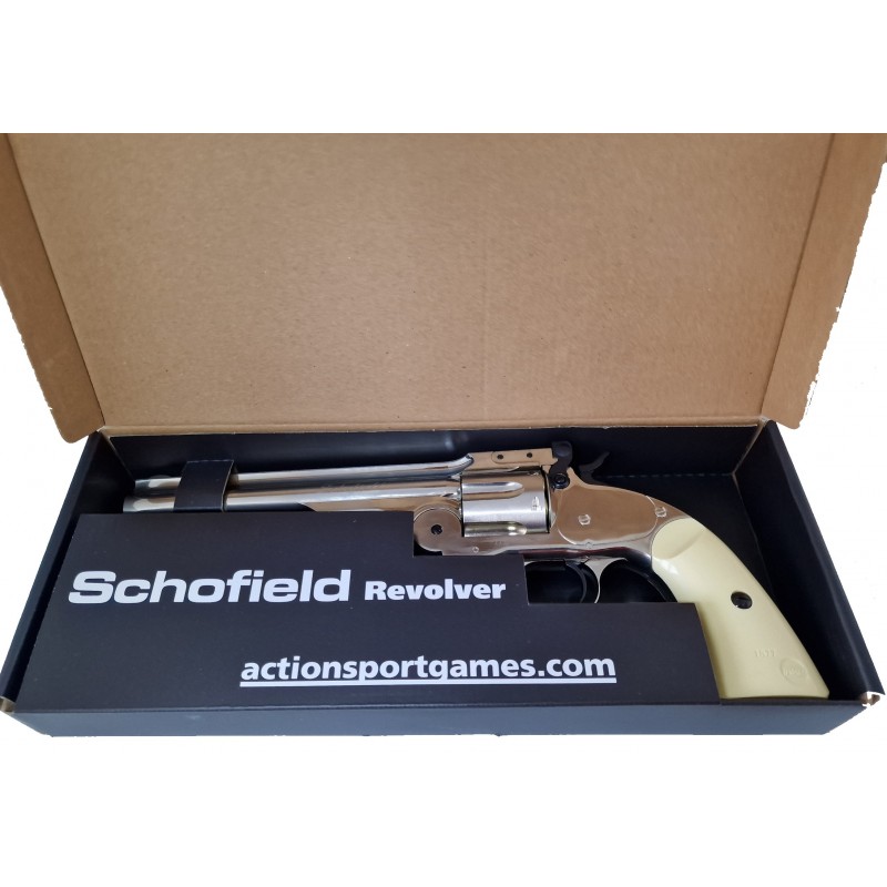 Vzduchový revolver ASG Schofield 6" Silver 4,5mm Diabolo