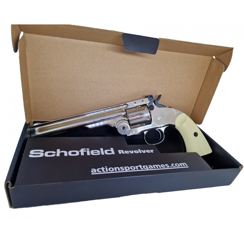 Vzduchový revolver ASG Schofield 6" Silver 4,5mm Diabolo