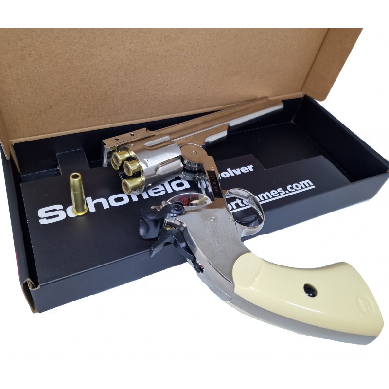 Vzduchový revolver ASG Schofield 6" Silver 4,5mm Diabolo